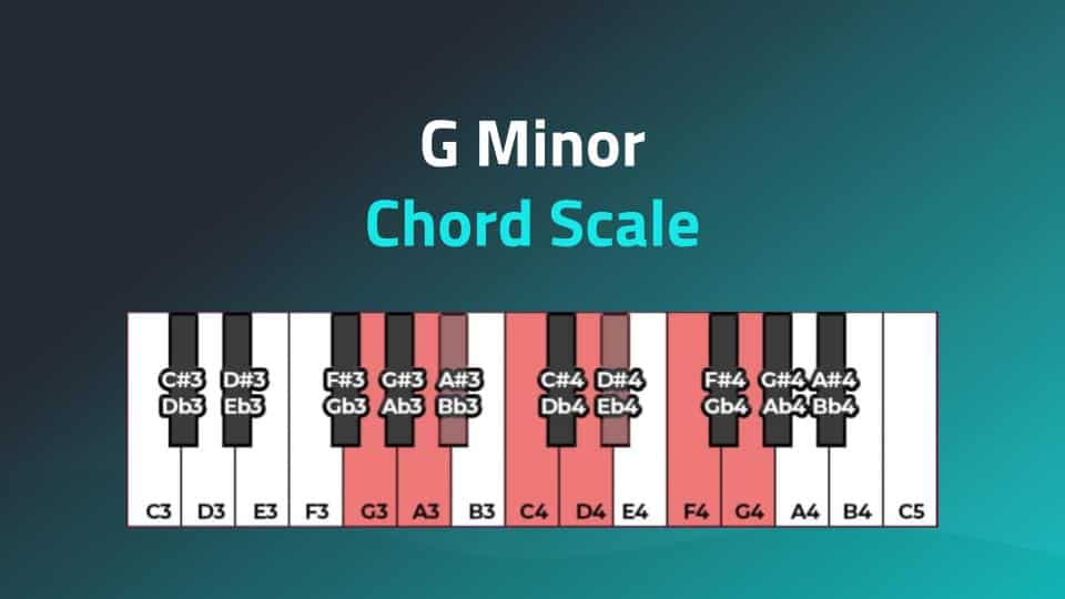 G Minor Chord Scale, Chords in The Key of G Minor