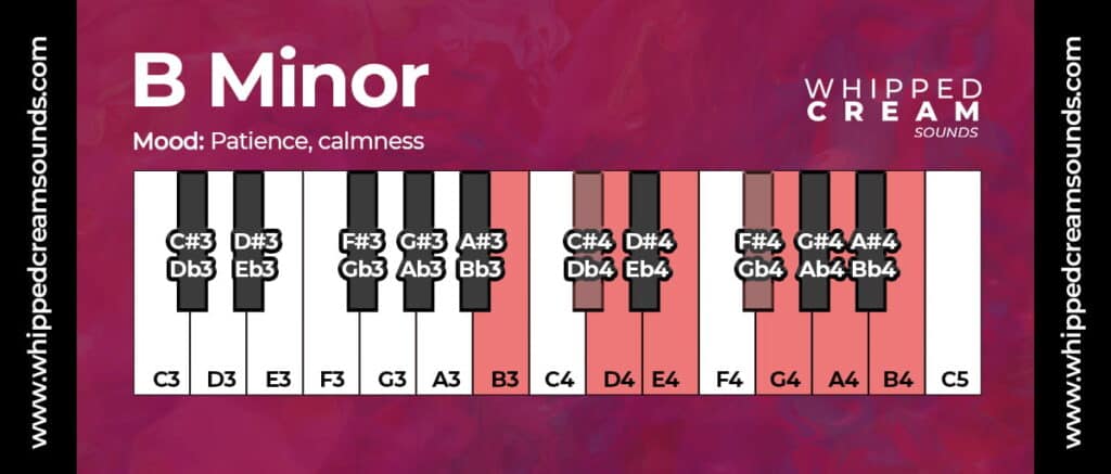 B Minor Chord Scale, Chords in The Key of B Minor